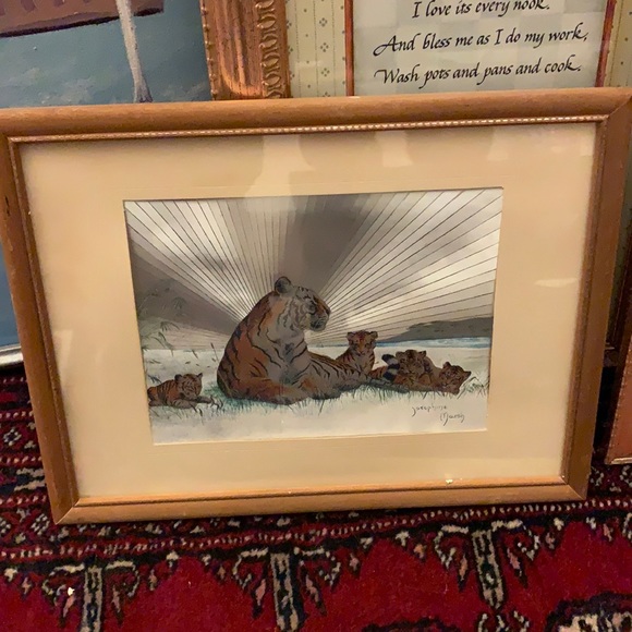 Art | Vintage Josephine Marsh Foil Print Tigers | Poshmark